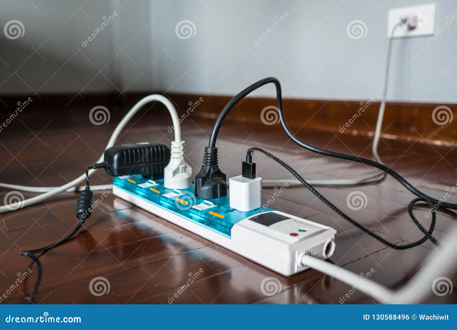 Multi-socket Power Strip with a Bunch of Plugs on it Stock Photo ...
