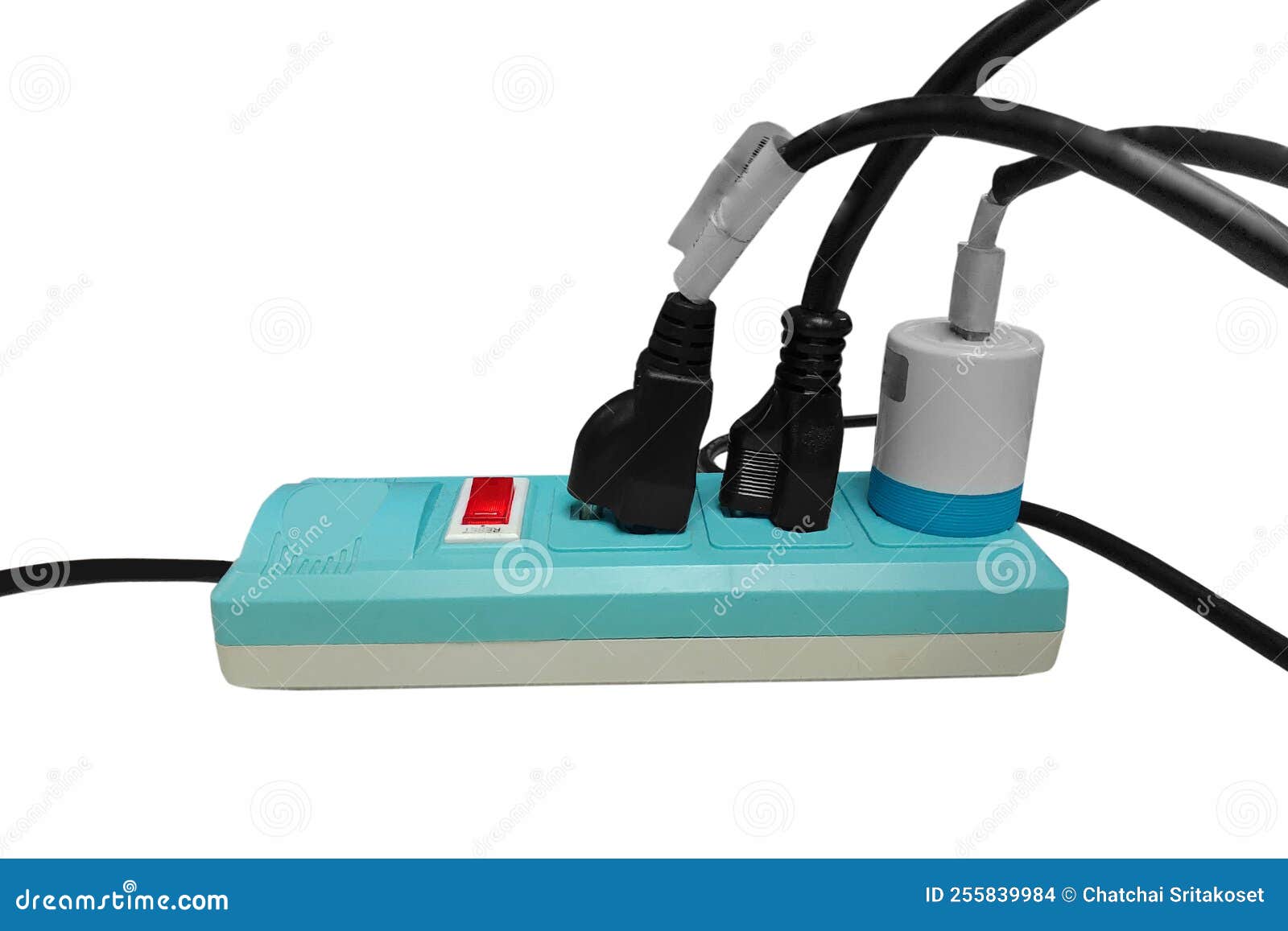 Multi-socket Power Strip with a Plugs on it Stock Photo - Image of ...