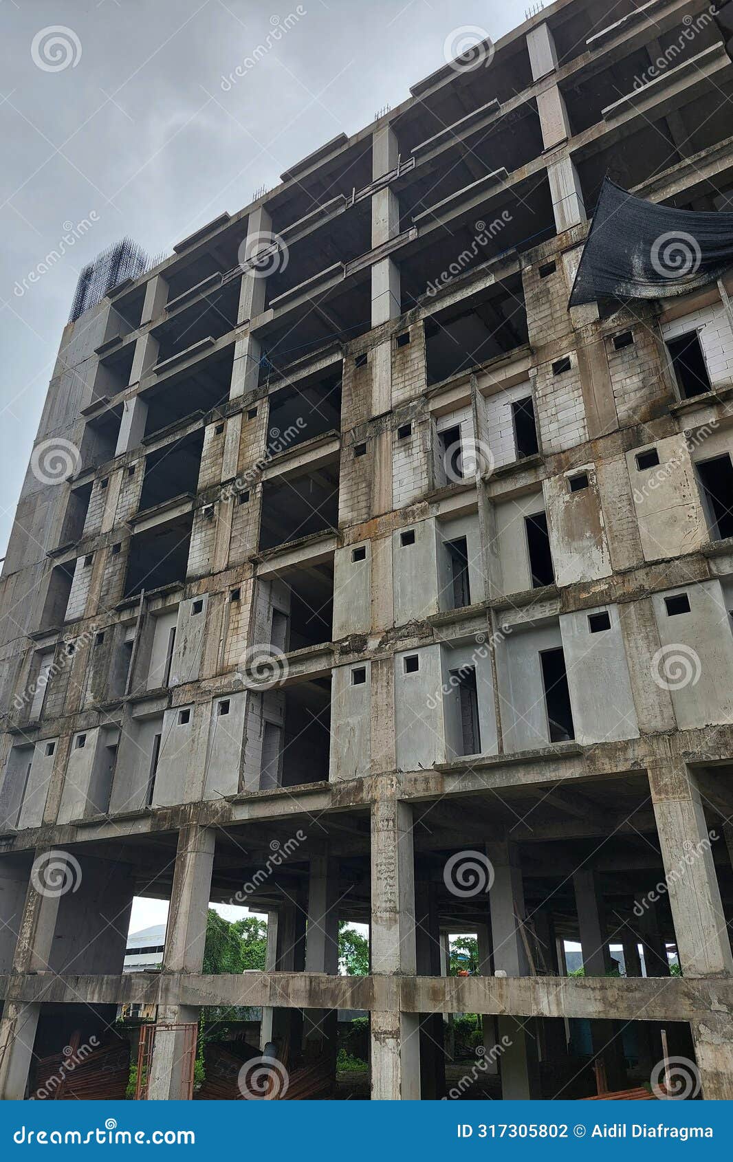 A Multi-storey Apartment Building is Visible during Construction Stock ...