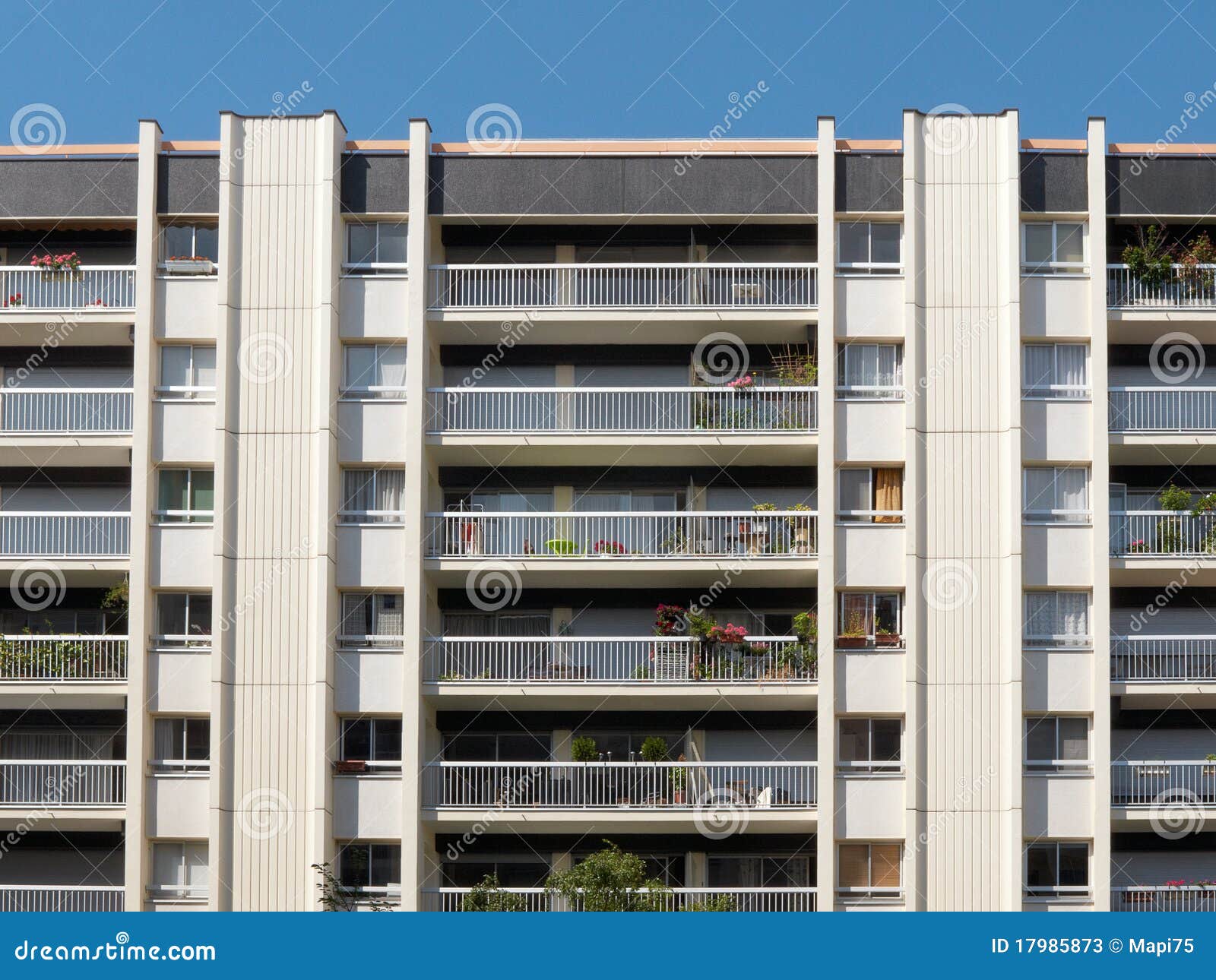 Multi-storey building stock image. Image of flat, blue - 17985873