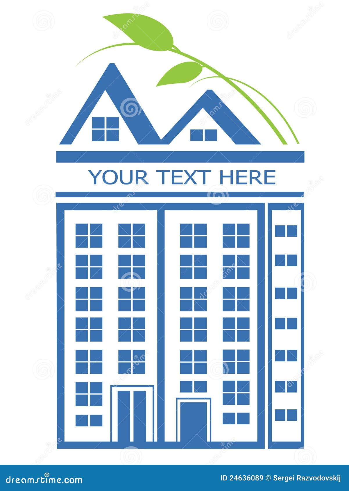 Multi-storey House - Vector Linear Illustration For Coloring. Outline ...