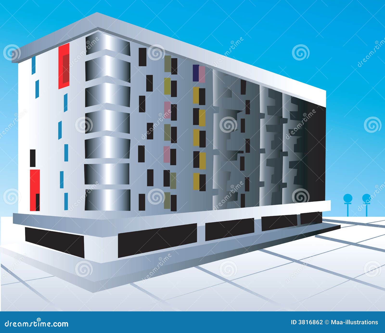 Multi storey building stock vector. Illustration of engineers - 3816862