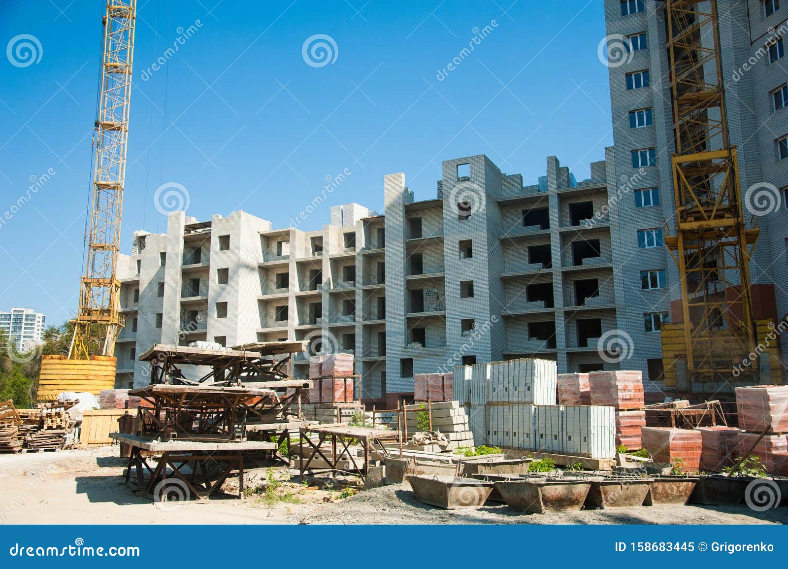 Construction of Multi-storey Residential Building Stock Image - Image ...