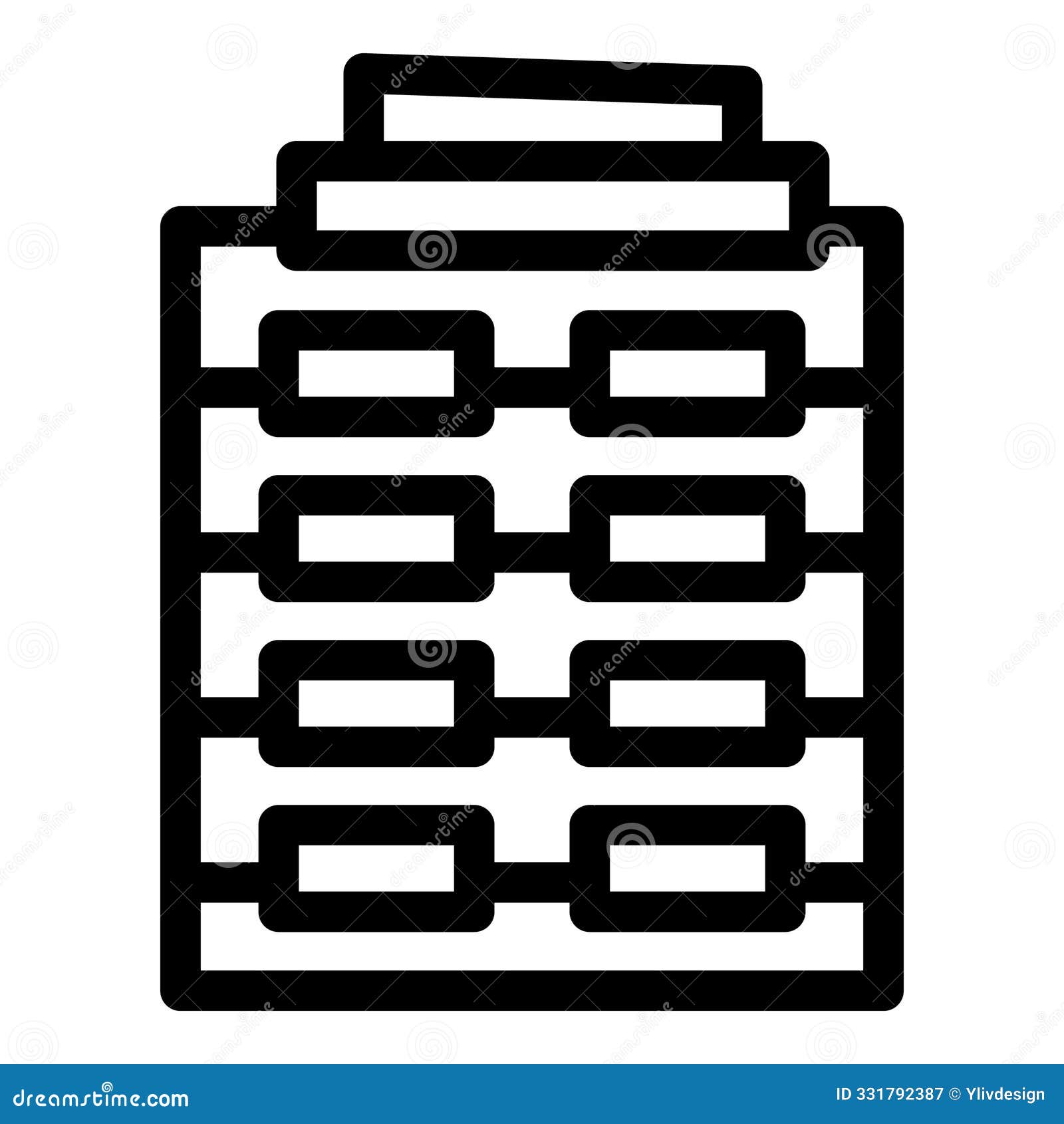 Multi Storey Building Facade with Windows Icon Representing Modern City ...
