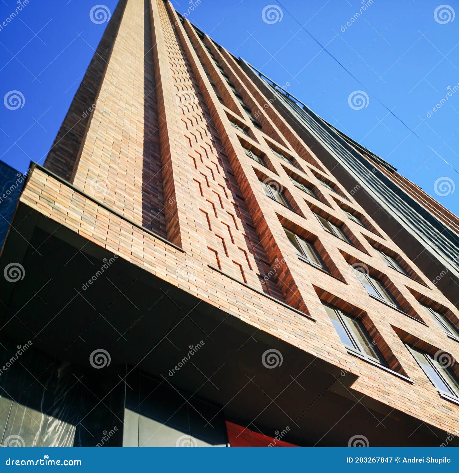 Multi-storey Building Finished with Marble Bricks Stock Image - Image ...
