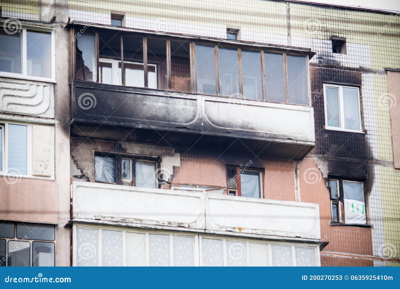 Multi-storey Building after a Fire Stock Image - Image of building ...