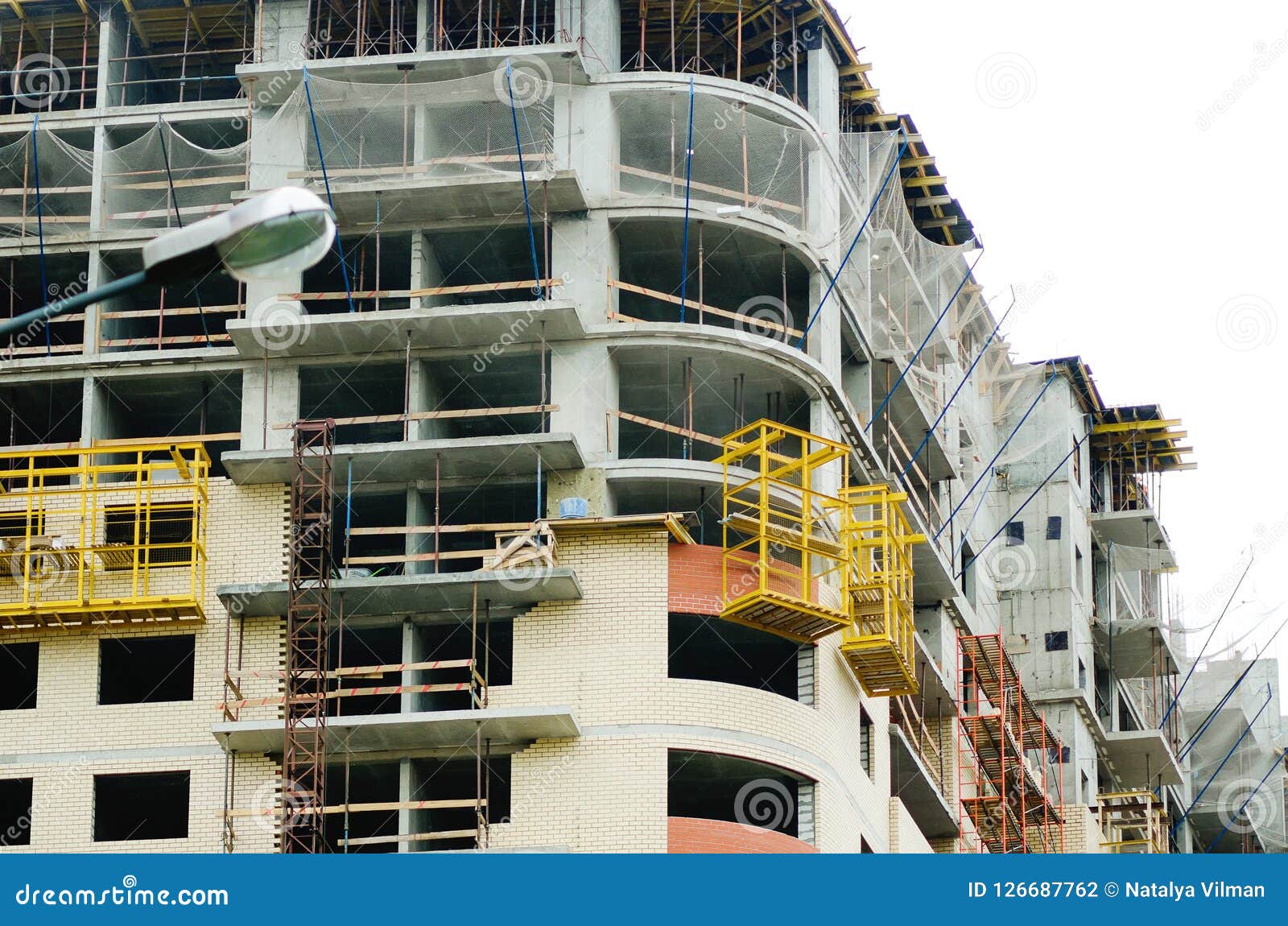 A Multi-storey Building is Under Construction. Modern Urban ...