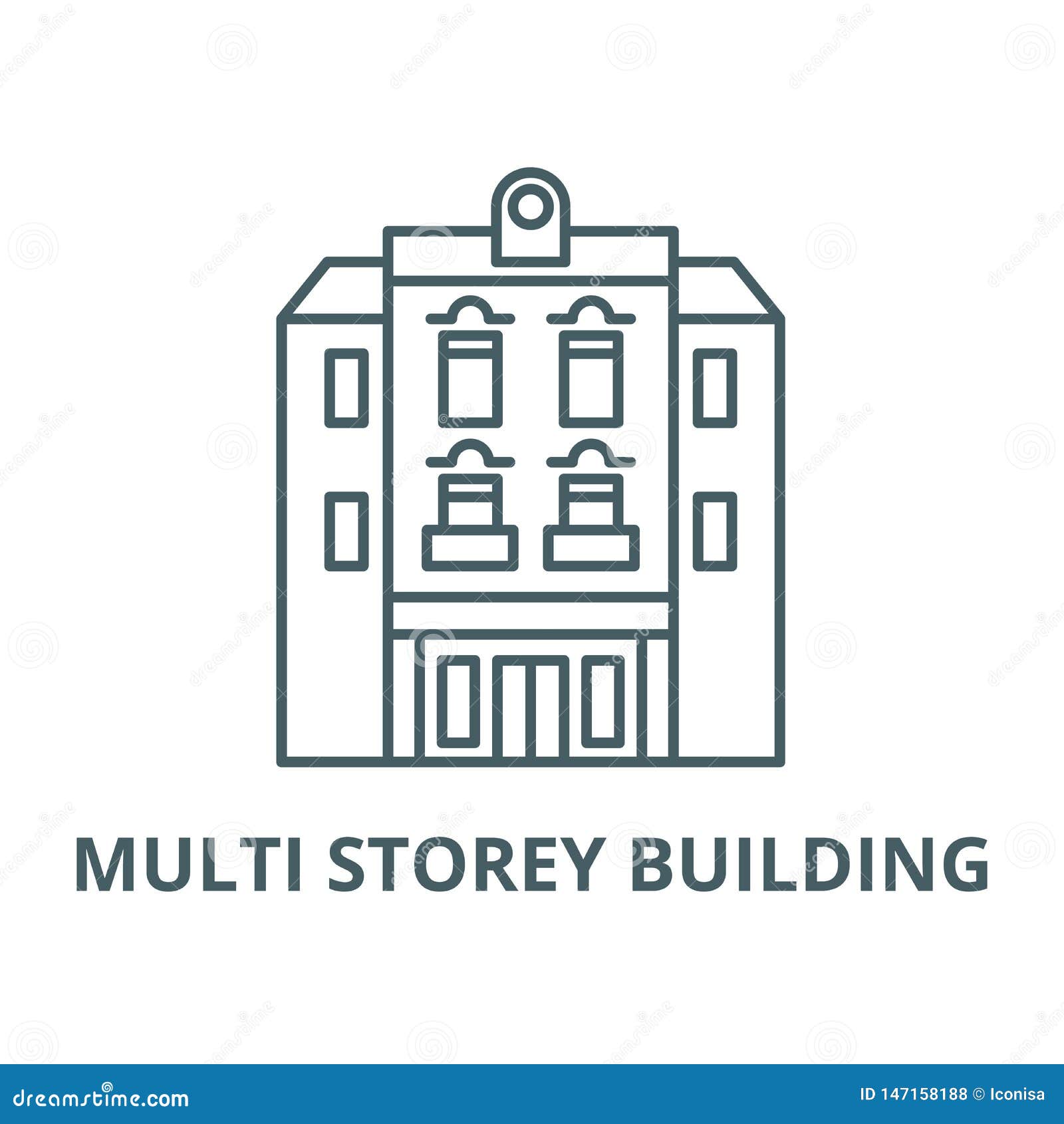 Multi Storey Building Vector Line Icon, Linear Concept, Outline Sign ...