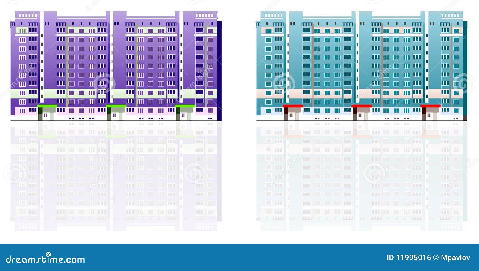 Multi-storey Building. Vector Illustration Royalty-Free Cartoon ...