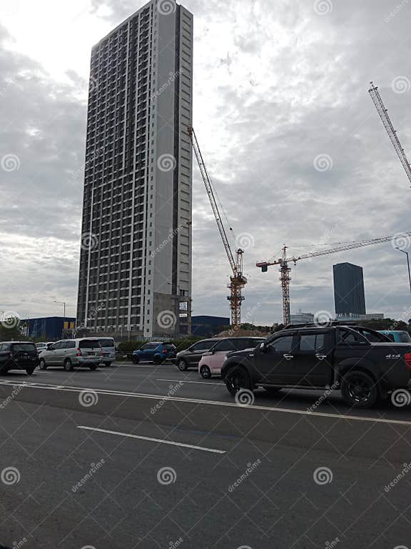 Multi-storey Buildings and Development Construction on the Side of a ...