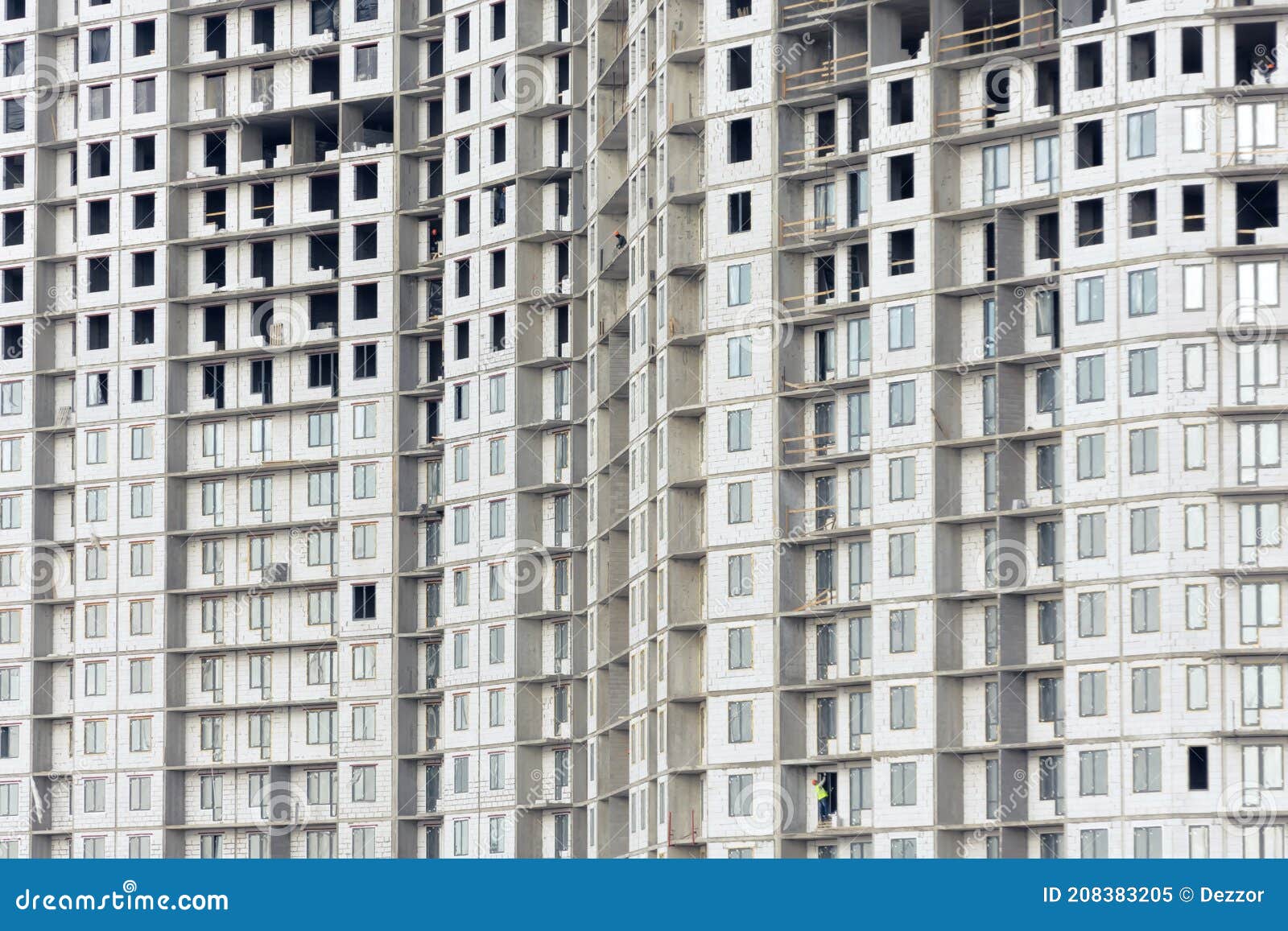 Multi-storey High Residential Building Under Construction, View of ...