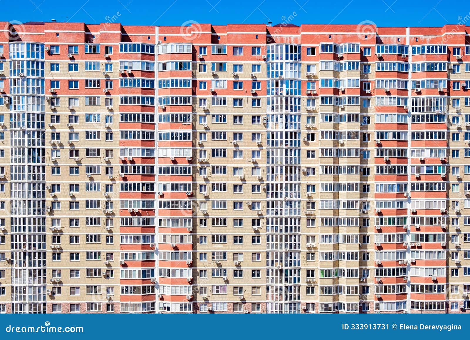 Multi-storey House Building with Balconies, View from the Facade Stock ...