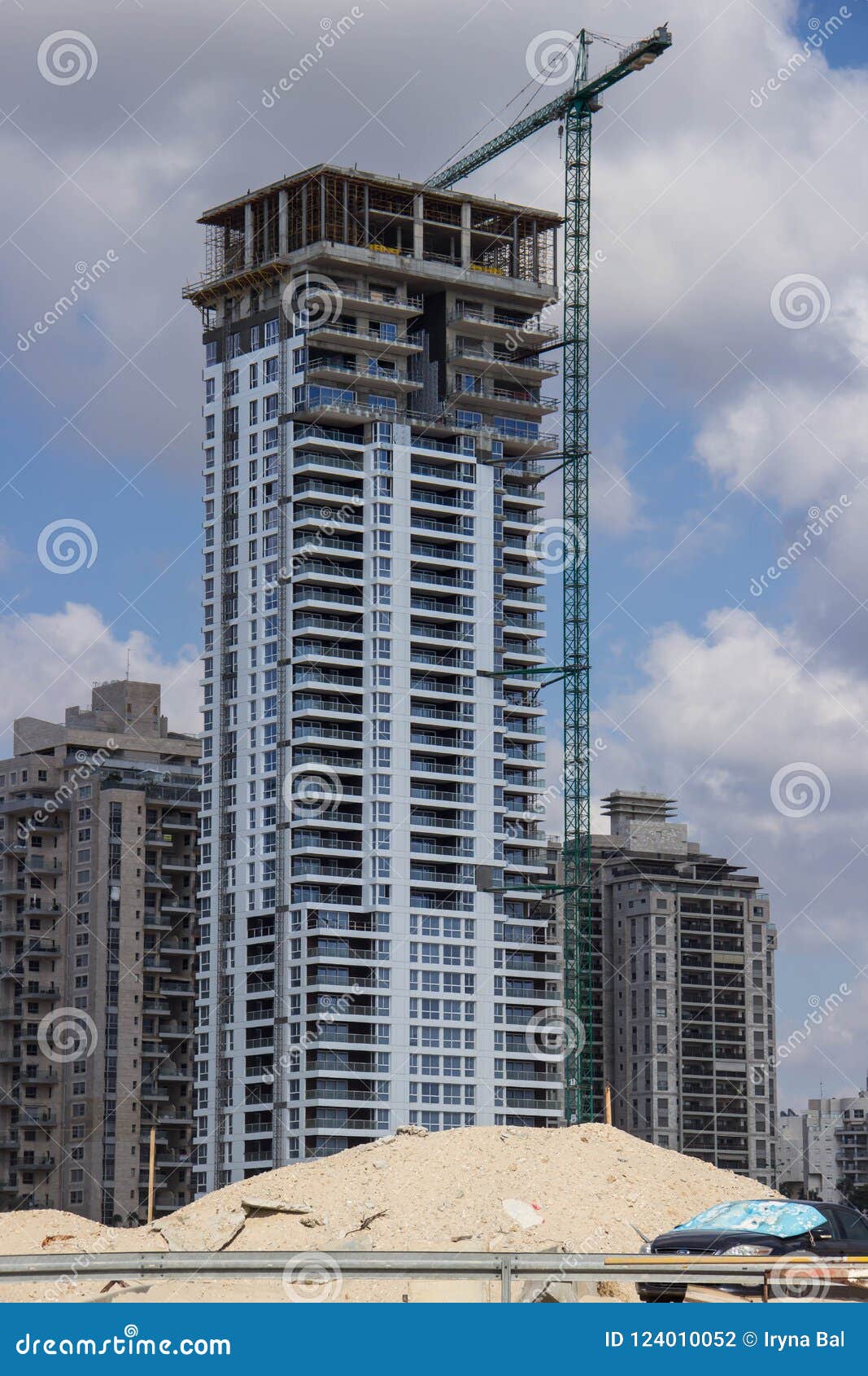 Construction of a Skyscraper with a Crane Editorial Photography - Image ...