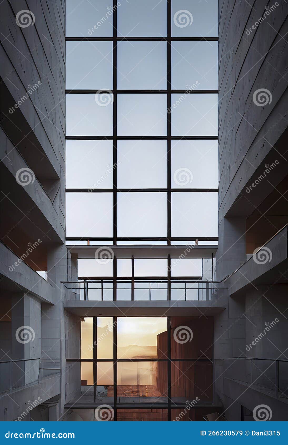 A Multi-Storey Modern Concrete Building with a Glass Facade Stock ...