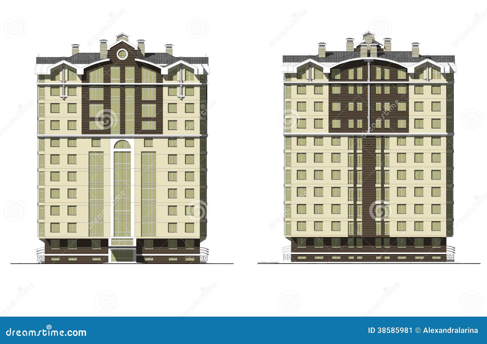Multi-storey Modern House 2 Stock Illustration - Illustration of ...