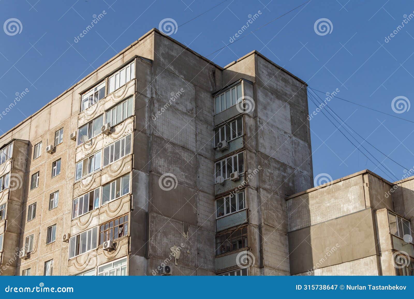 Multi-storey Panel House. Soviet High-rise Building. Old Multi-storey ...