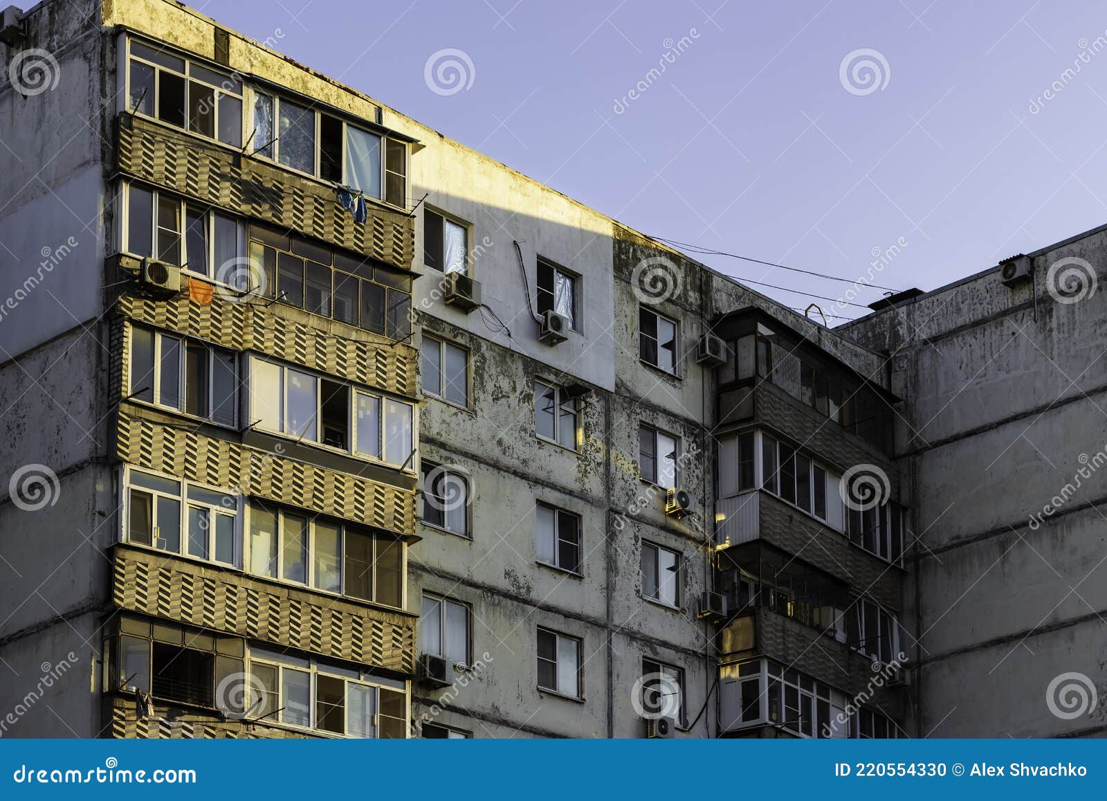 Multi-storey Panel Soviet Residential Building in Summer. Stock Photo ...