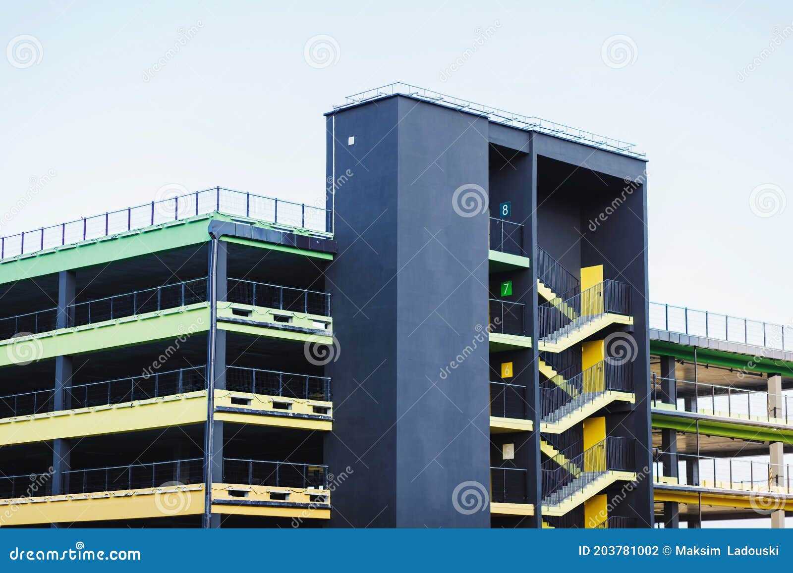 Multi Storey Parking Lots Building Stock Photo - Image of ladder, drive ...
