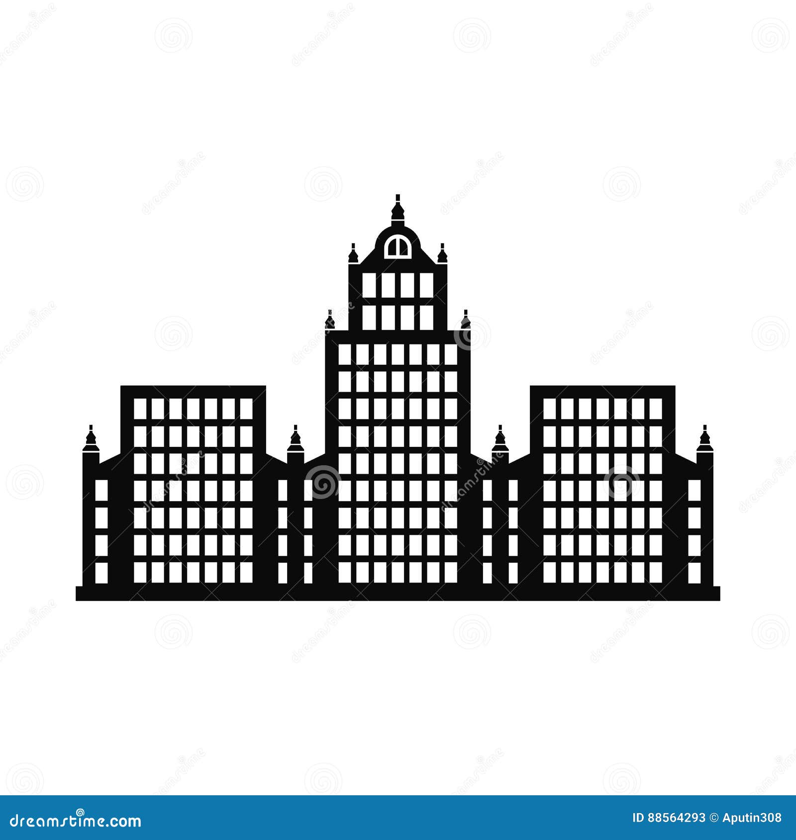 Multi-storey Public Building Icon Vector Stock Vector - Illustration of ...
