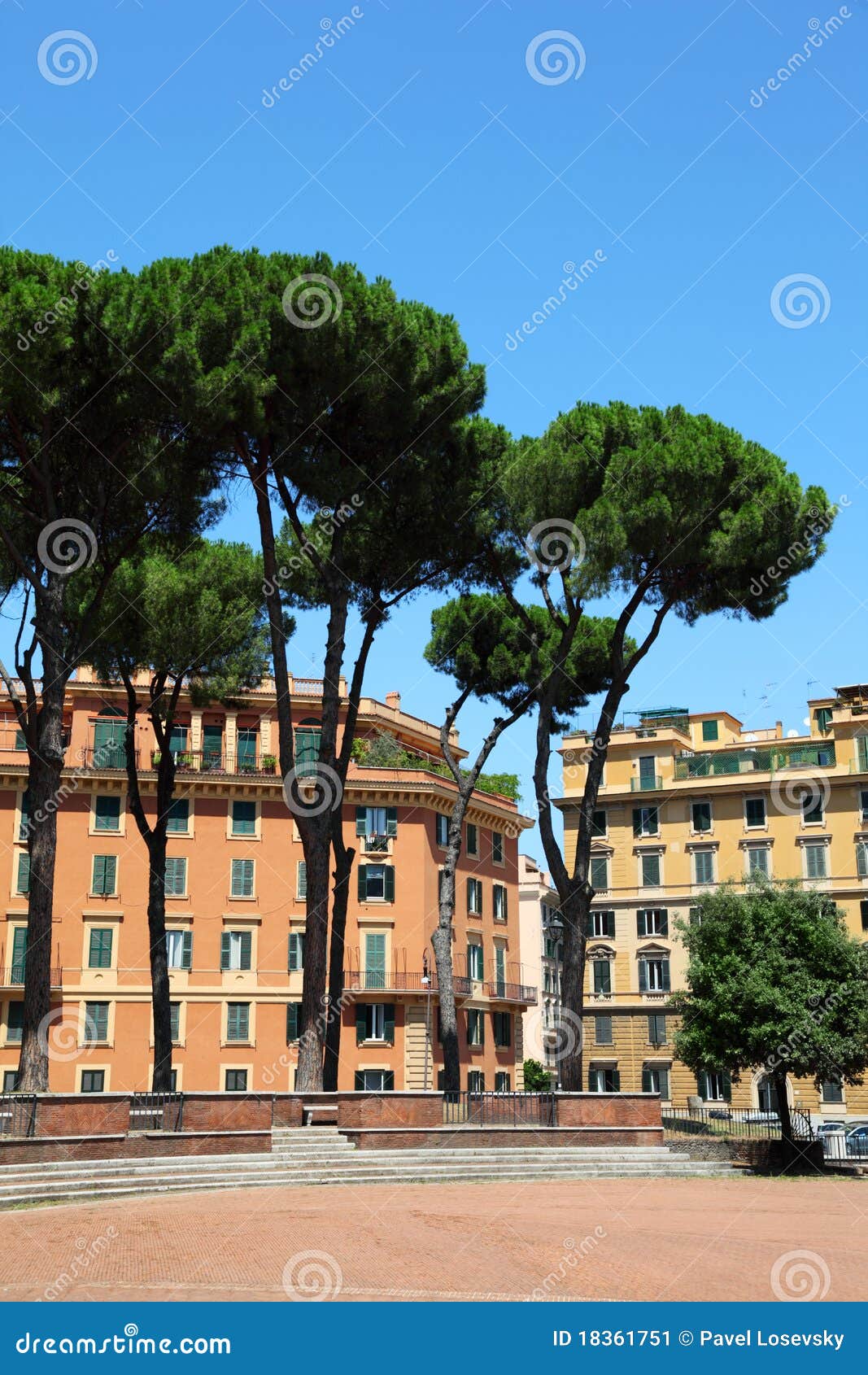 Multi-storey Yellow Houses in Rome Stock Image - Image of multistage ...
