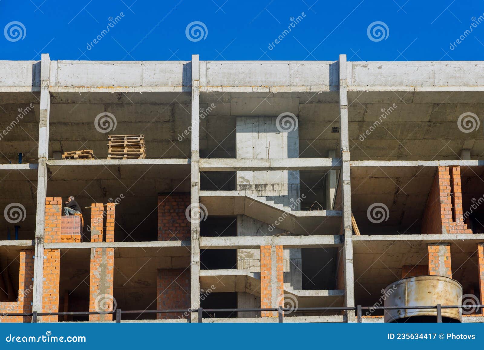 Multi-story Building Under Construction in Build Progress Concrete ...