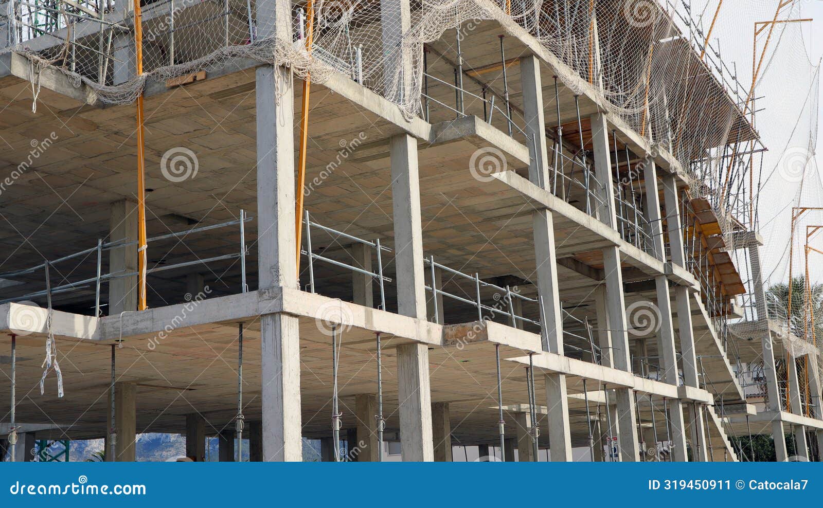 Multi-story Concrete Building is Under Construction, Featuring ...