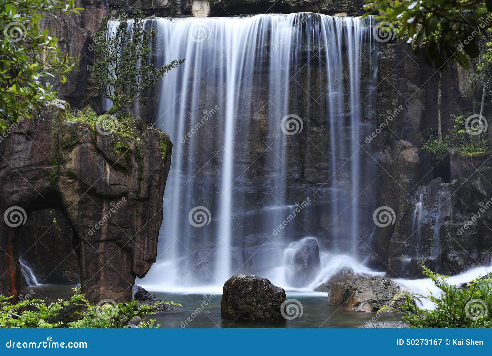 Multi-streaming waterfall stock image. Image of mountains - 50273167