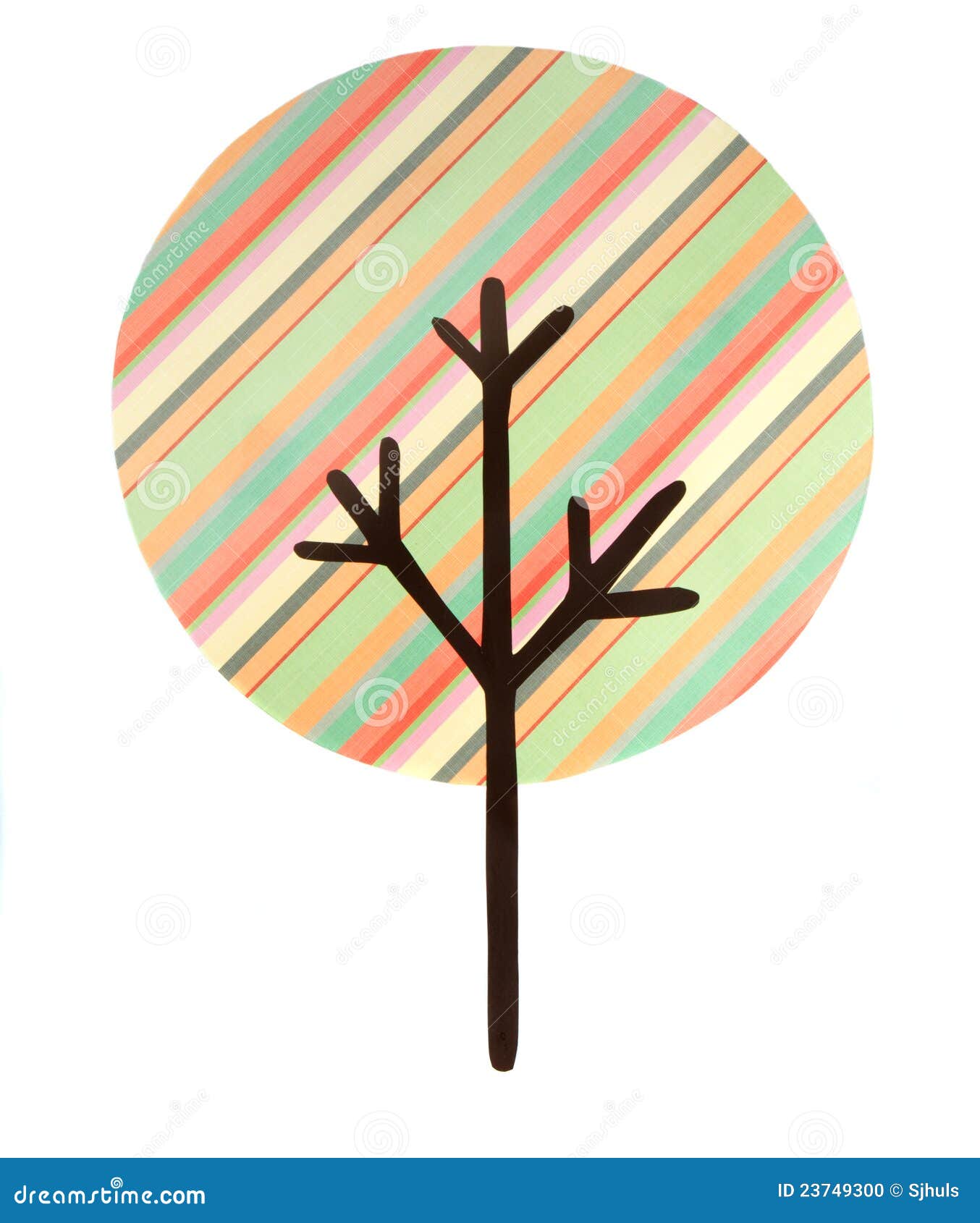 A Multi Striped Tree Cut Out Stock Photo - Image of white, pink: 23749300
