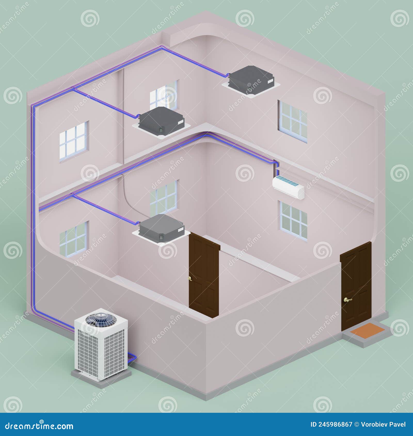 Multi System, Air Conditioning in the House from One Outdoor Unit ...