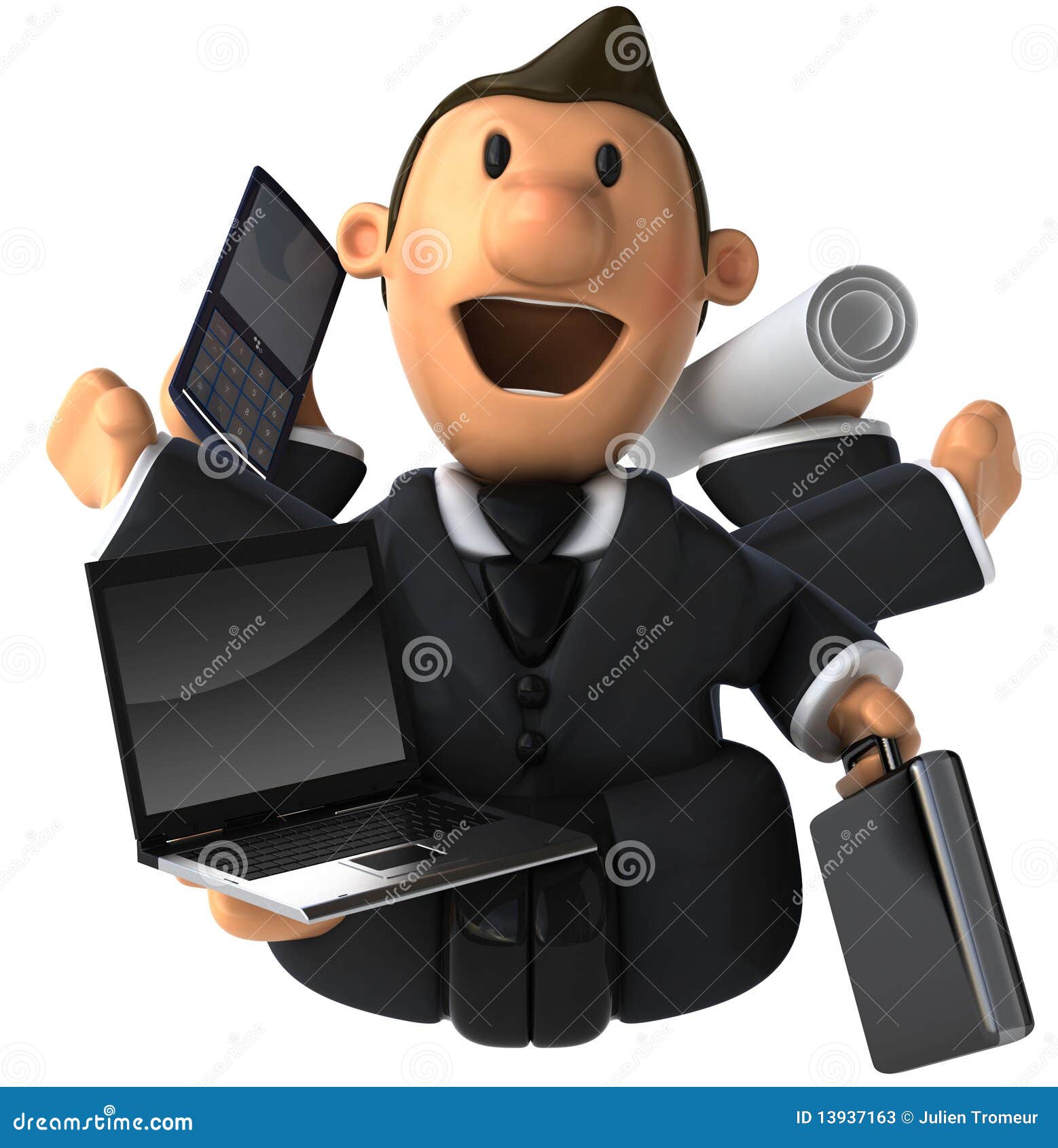 Multi-tasking stock illustration. Illustration of suit - 13937163
