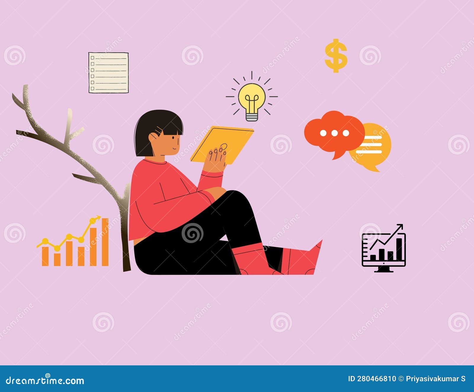 Multi Tasking Business Lady Stock Illustration - Illustration of ...