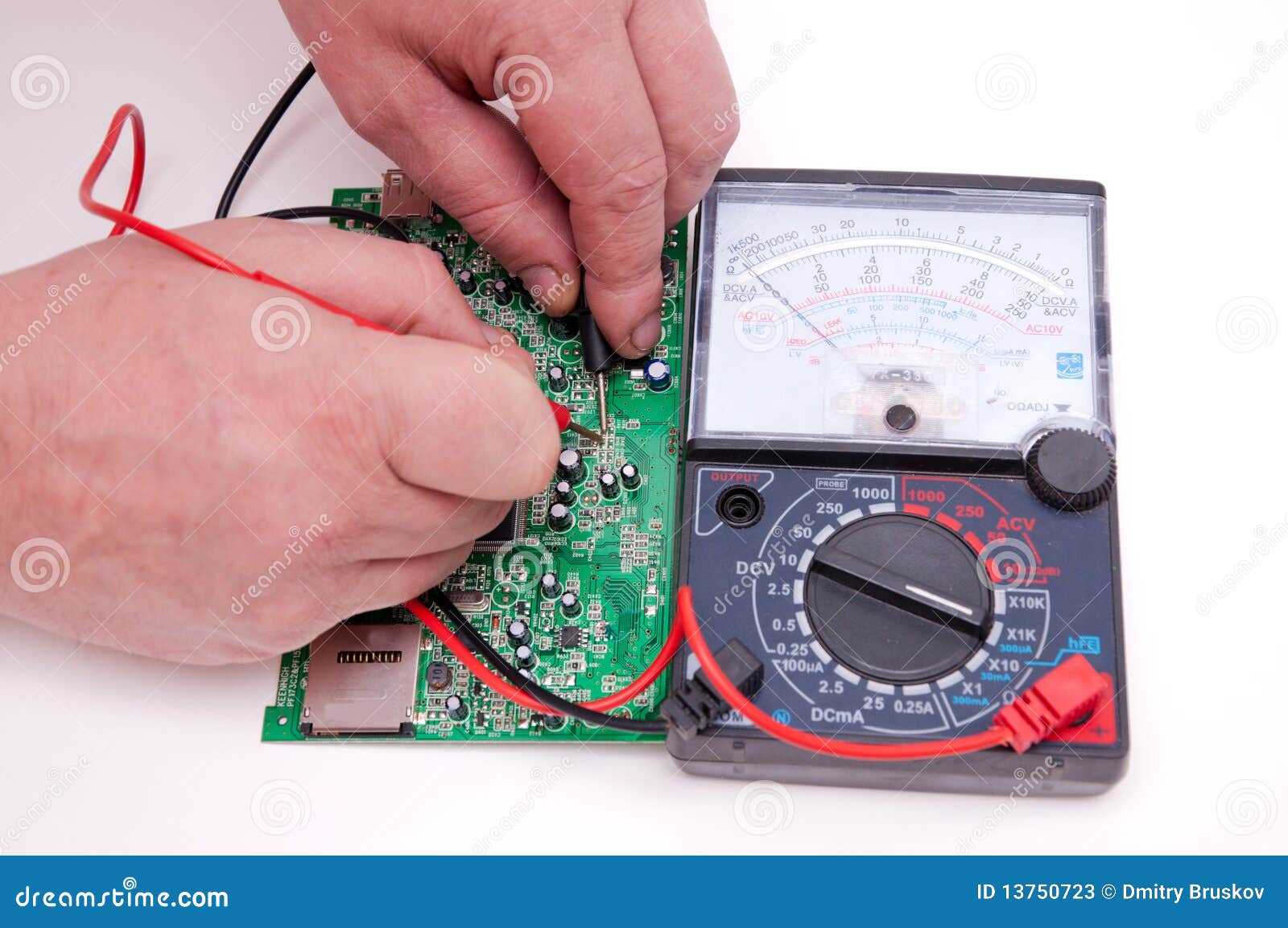 Multi tester stock image. Image of hand, electrical, resistance - 13750723