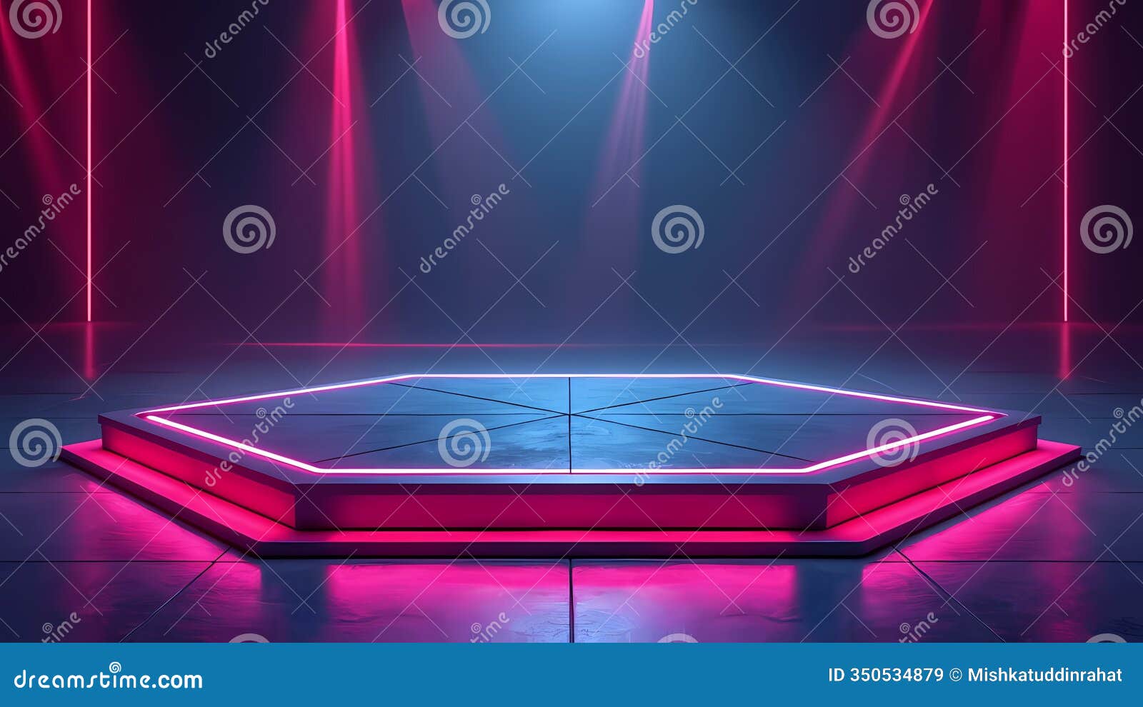 Multi-Tier Platform with Subtle Neon Gradients Stock Illustration ...