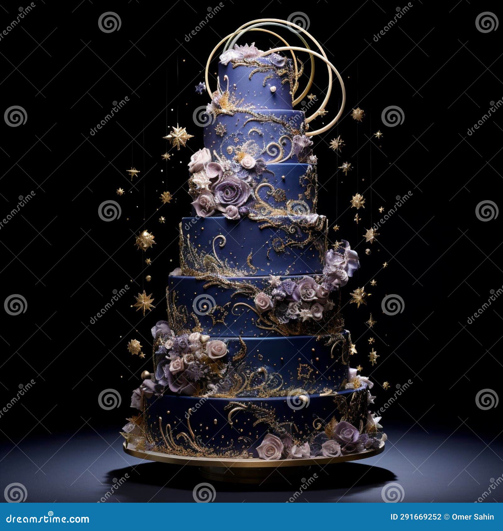 Multi-tiered Celestial Wedding Cake Stock Illustration - Illustration of great, shaped: 291669252