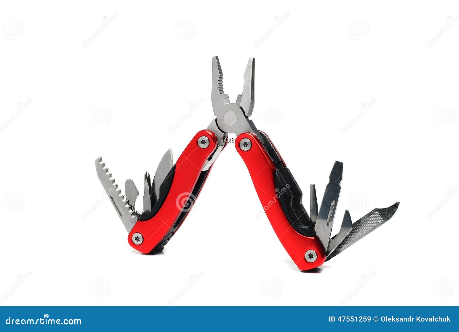 Multi Tool Pliers with Red Handles Stock Image - Image of white ...