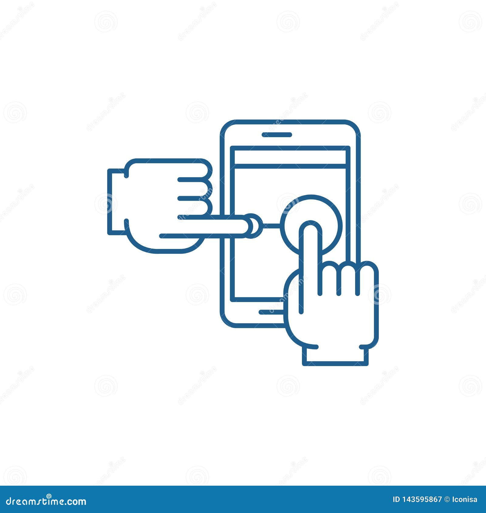Multi Touch Line Icon Concept. Multi Touch Flat Vector Symbol, Sign ...