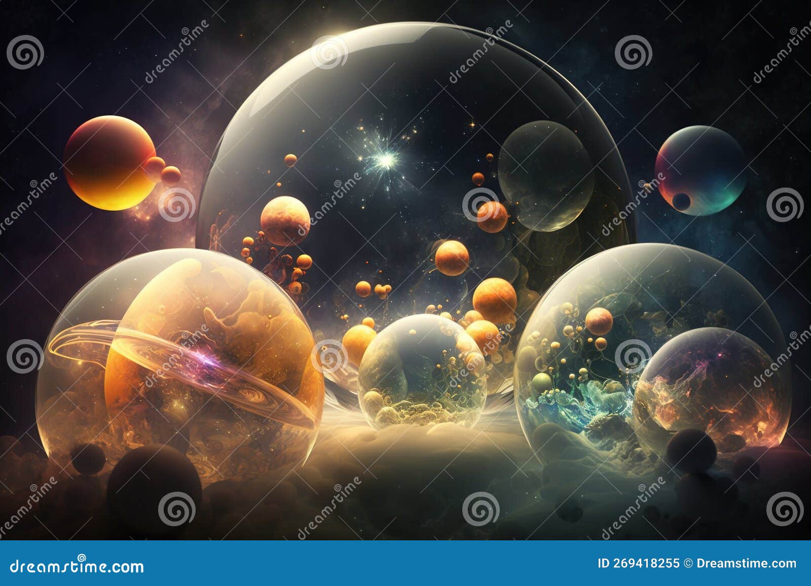 Multi Verse Concept.Multiple Universe Stock Illustration - Illustration ...