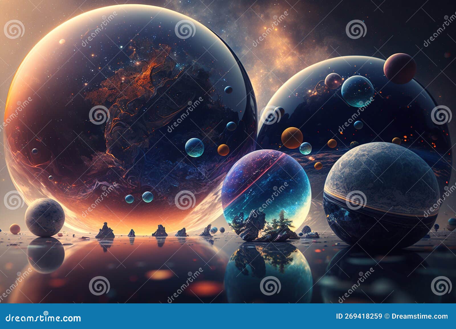 Multi Verse Concept.Multiple Universe Stock Illustration - Illustration ...