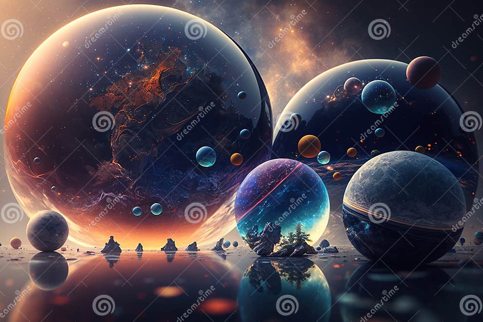 Multi Verse Concept.Multiple Universe Stock Illustration - Illustration ...