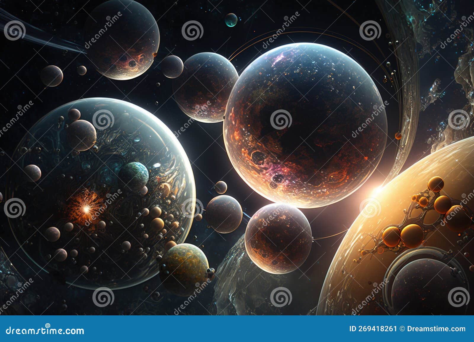 Multi Verse Concept.Multiple Universe Stock Illustration - Illustration ...