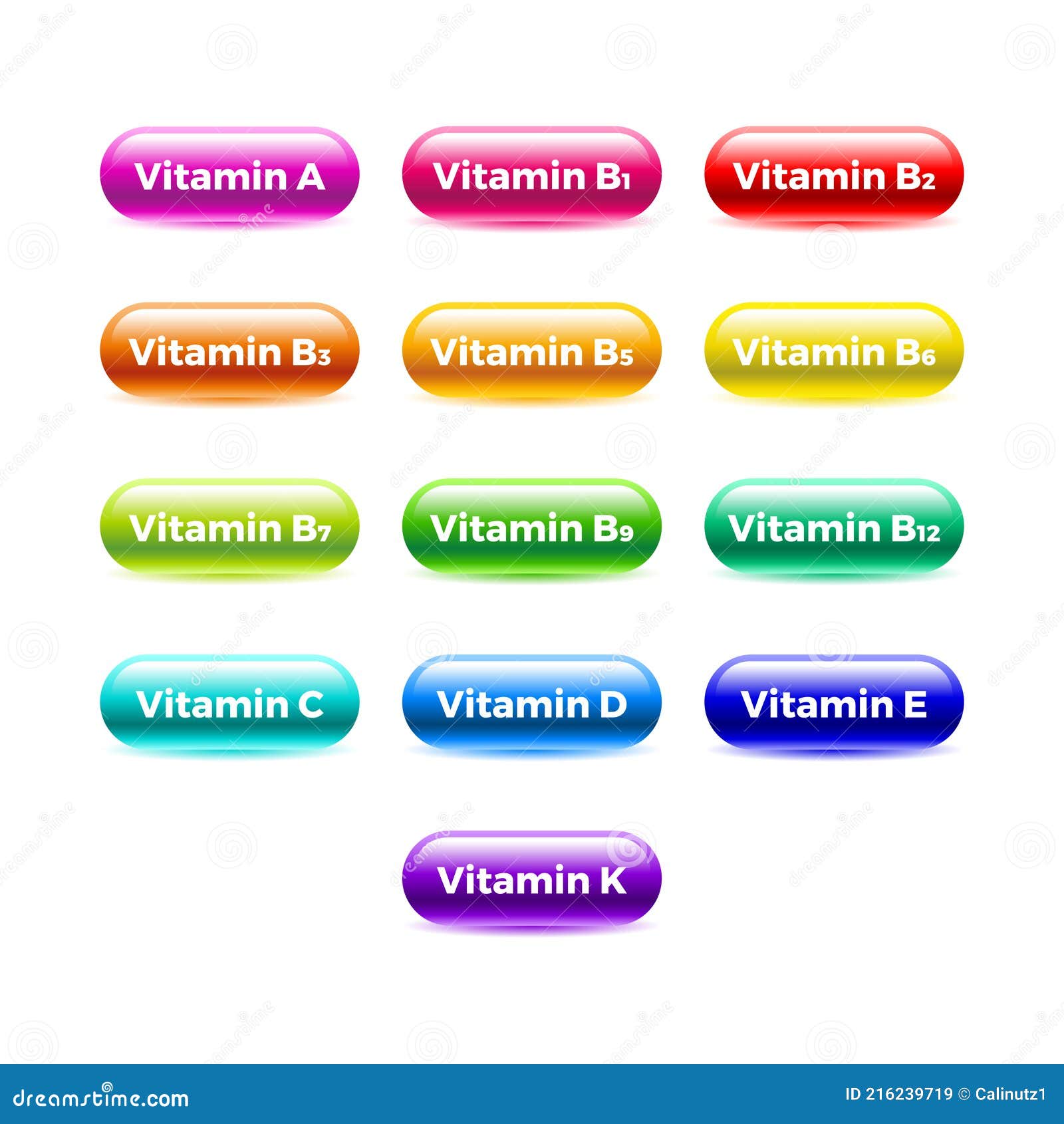 Multi Vitamin Complex Icons Set. Multivitamin Supplement, Vitamin a,B1 ...