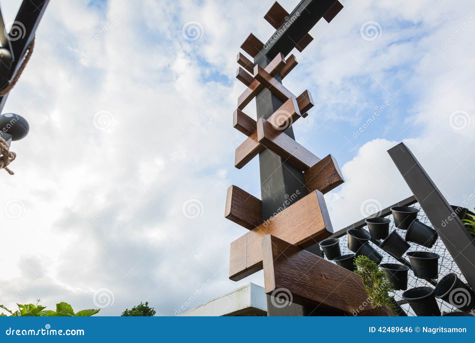 Multi Wooden Signs on a Wooden Pole Stock Photo - Image of sign, board ...
