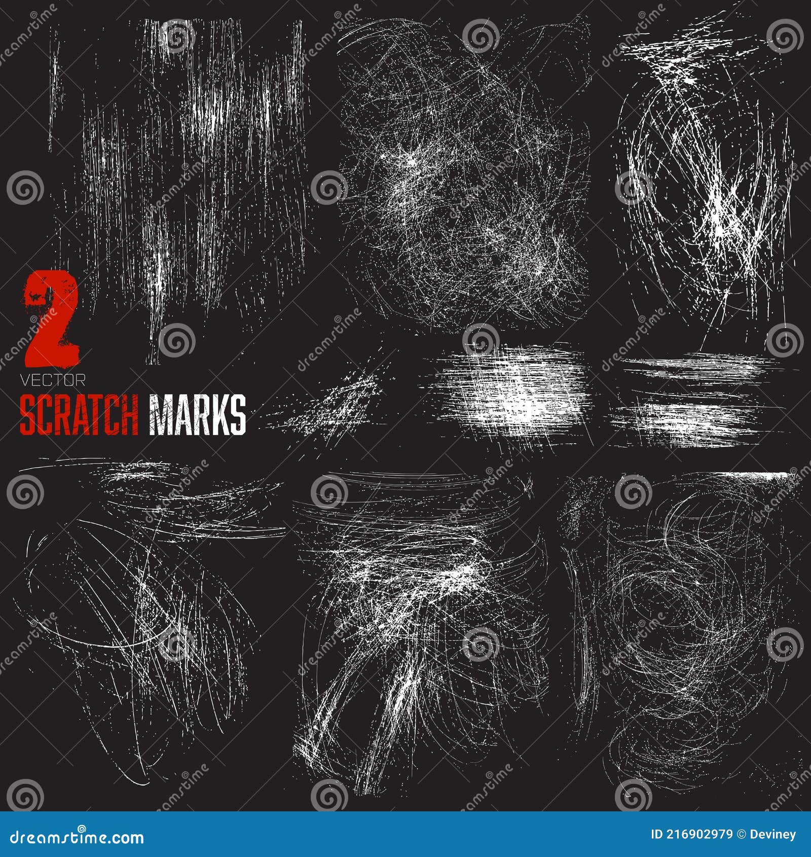 Illustrated scratch marks stock vector. Illustration of white - 216902979