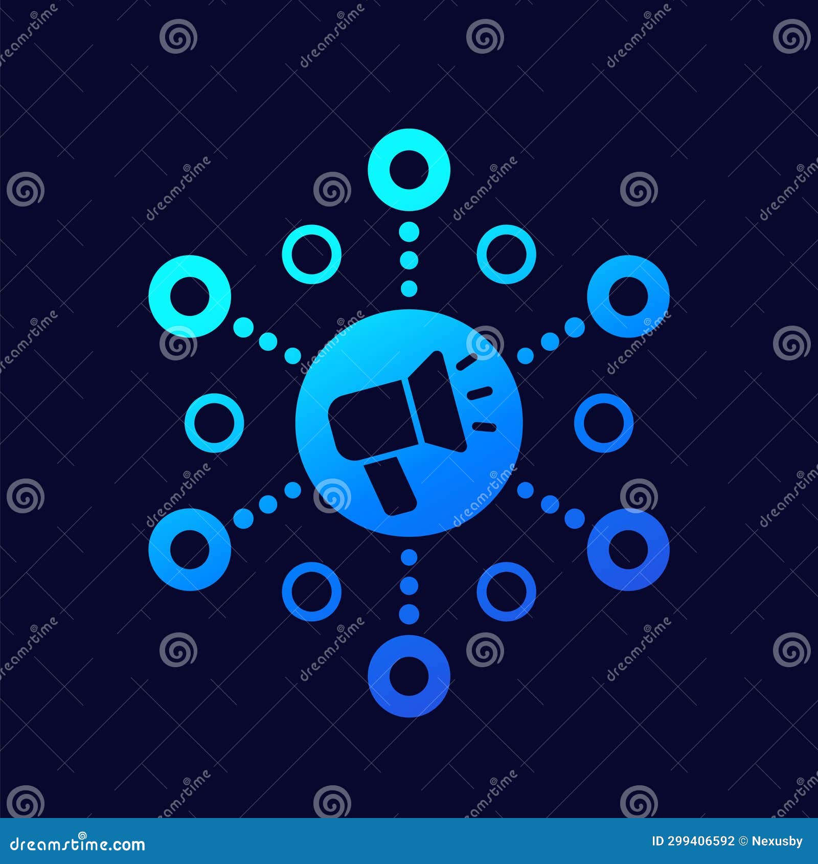 Multichannel Marketing Icon on Dark Stock Illustration - Illustration ...
