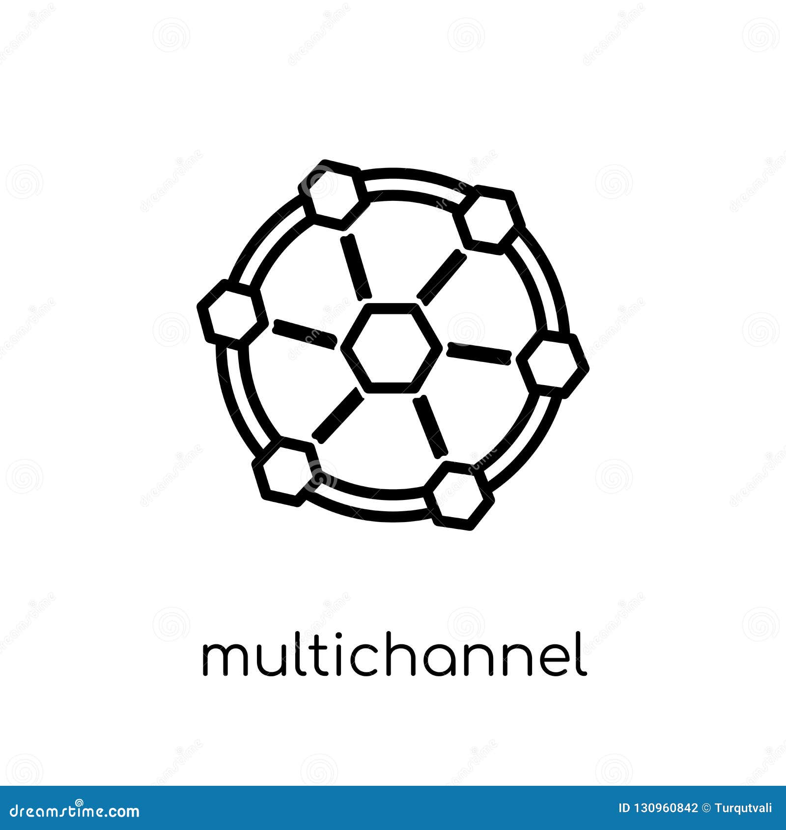 Multichannel Marketing Icon. Trendy Modern Flat Linear Vector Mu Stock ...