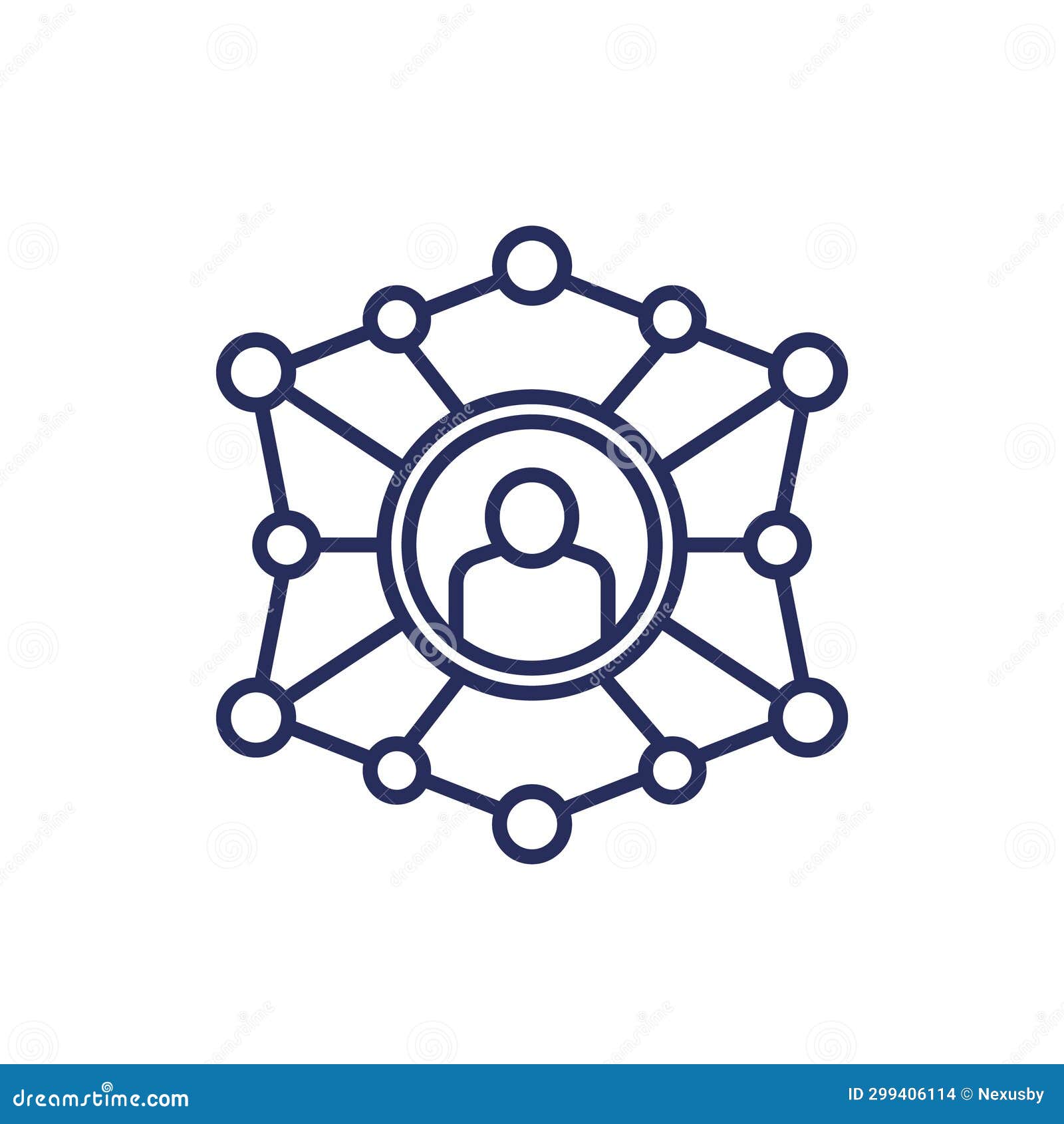 Multichannel Marketing Line Icon with a Client Stock Illustration ...