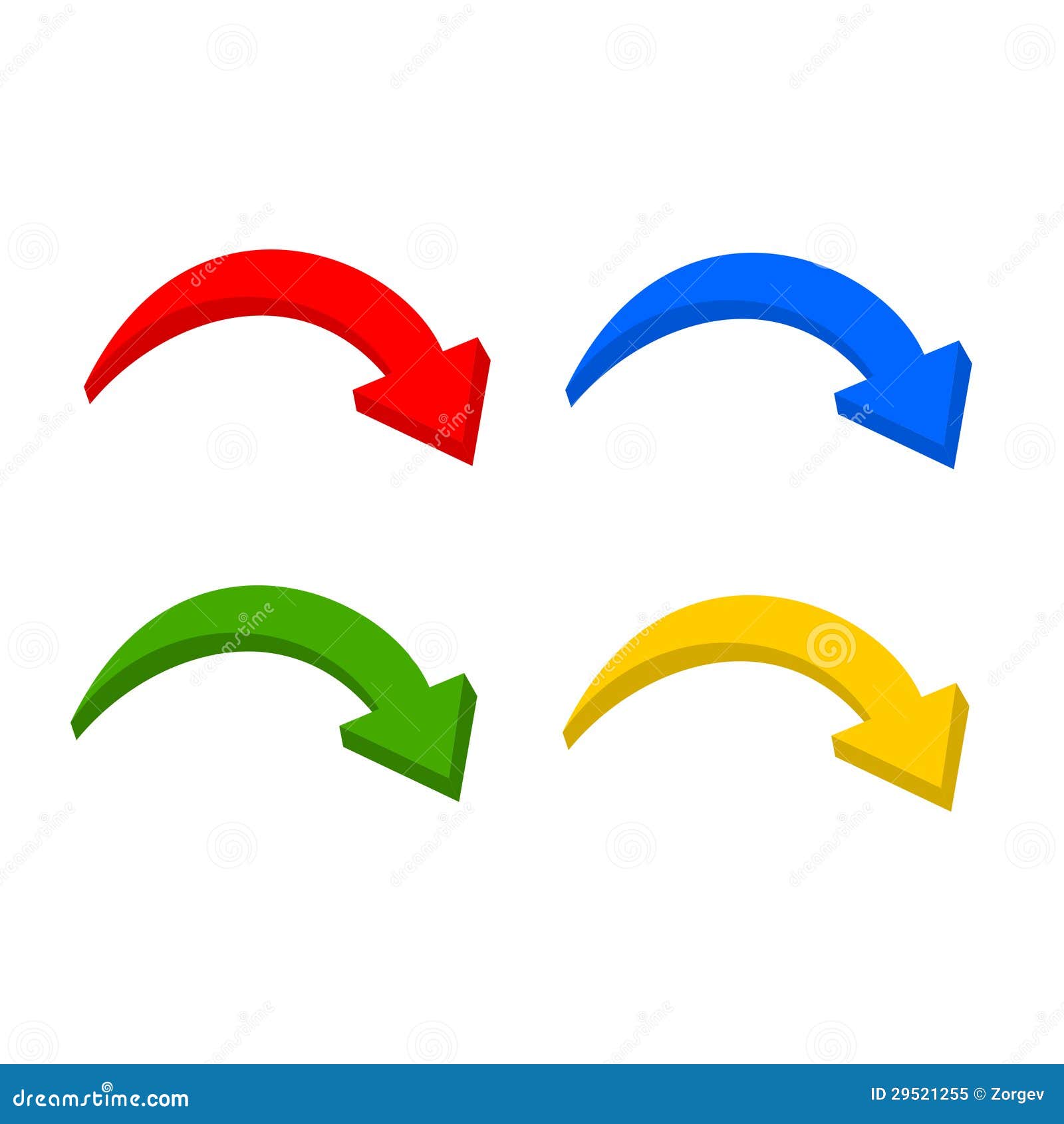 Multicolor 3d set arrow stock vector. Illustration of curve - 29521255