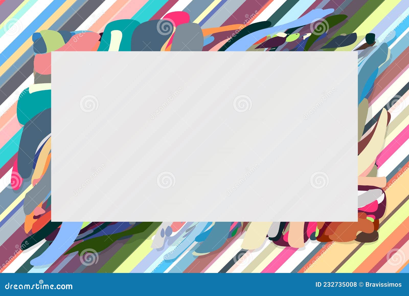 Multicolor Abstract Art Wave Background Frame. Curve Stock Vector ...