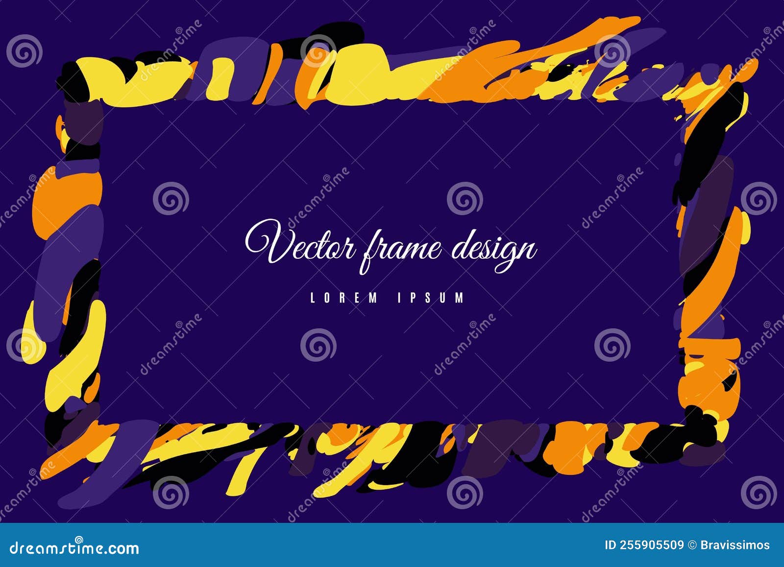 Multicolor Abstract Art Wave Background Frame. Element Decoration Stock ...