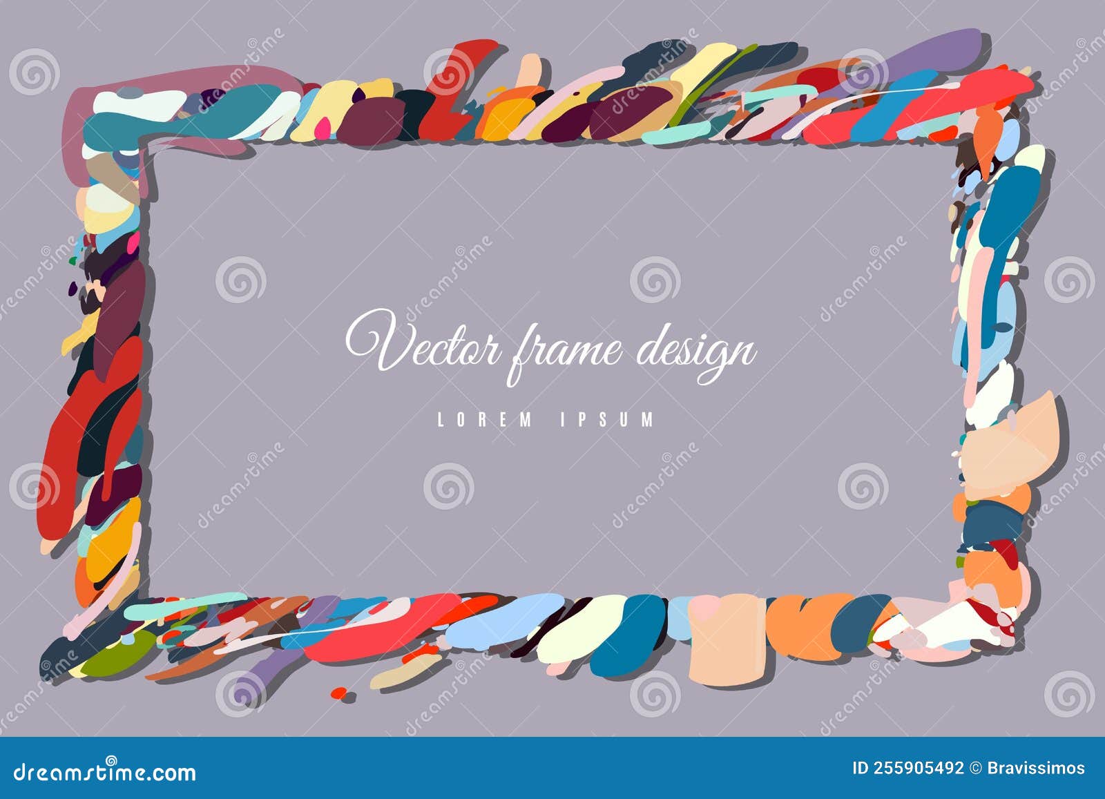 Multicolor Abstract Art Wave Background Frame. Wallpaper Stock Vector ...